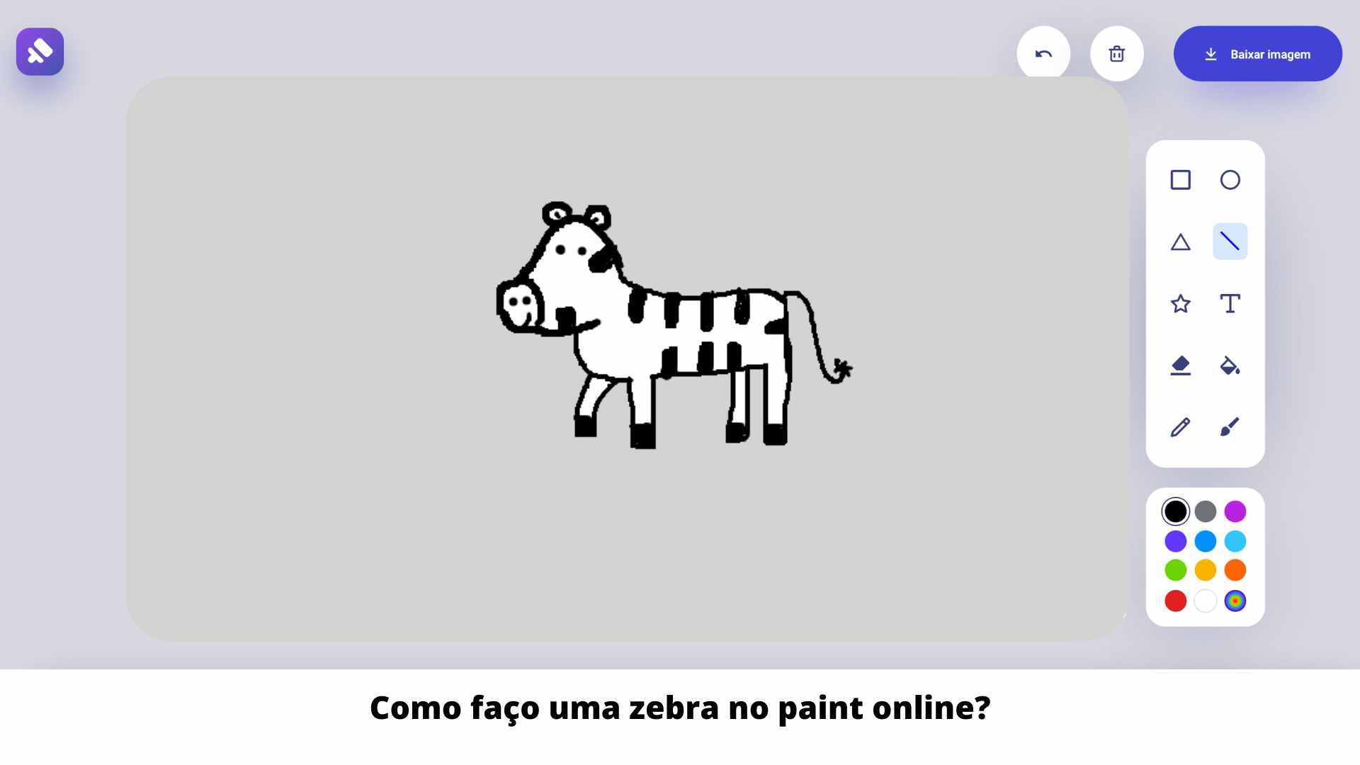 Como desenhar uma Zebra no paint online - Paint Online